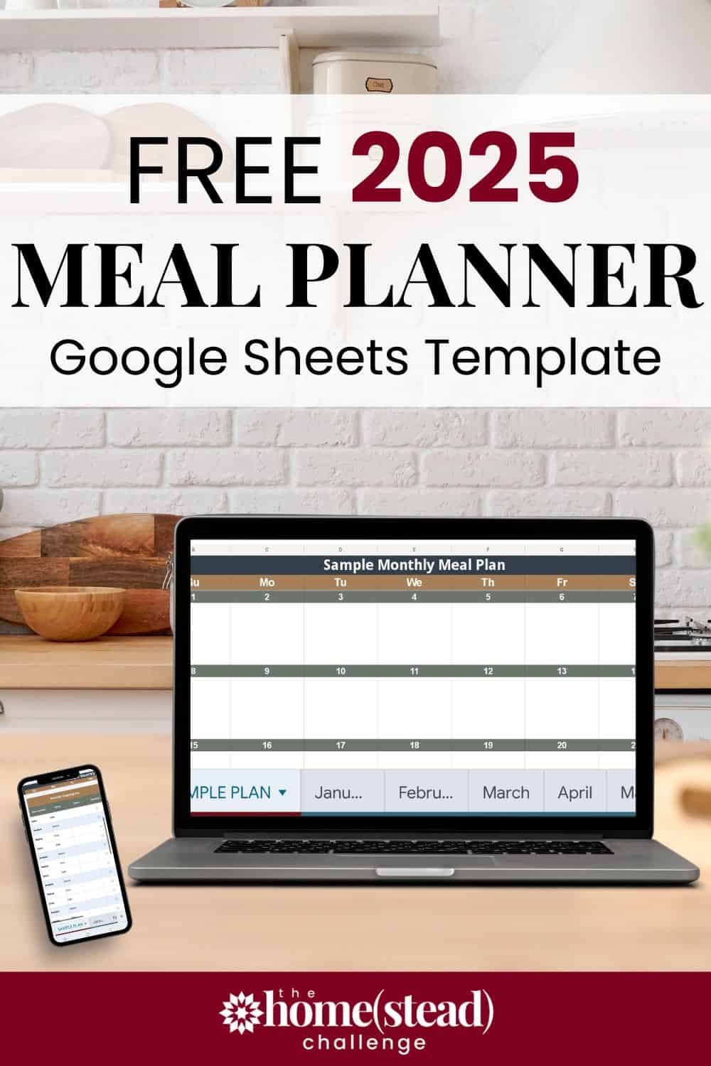 Free 2025 Meal Planning Template for Google Sheets - The Homestead ...